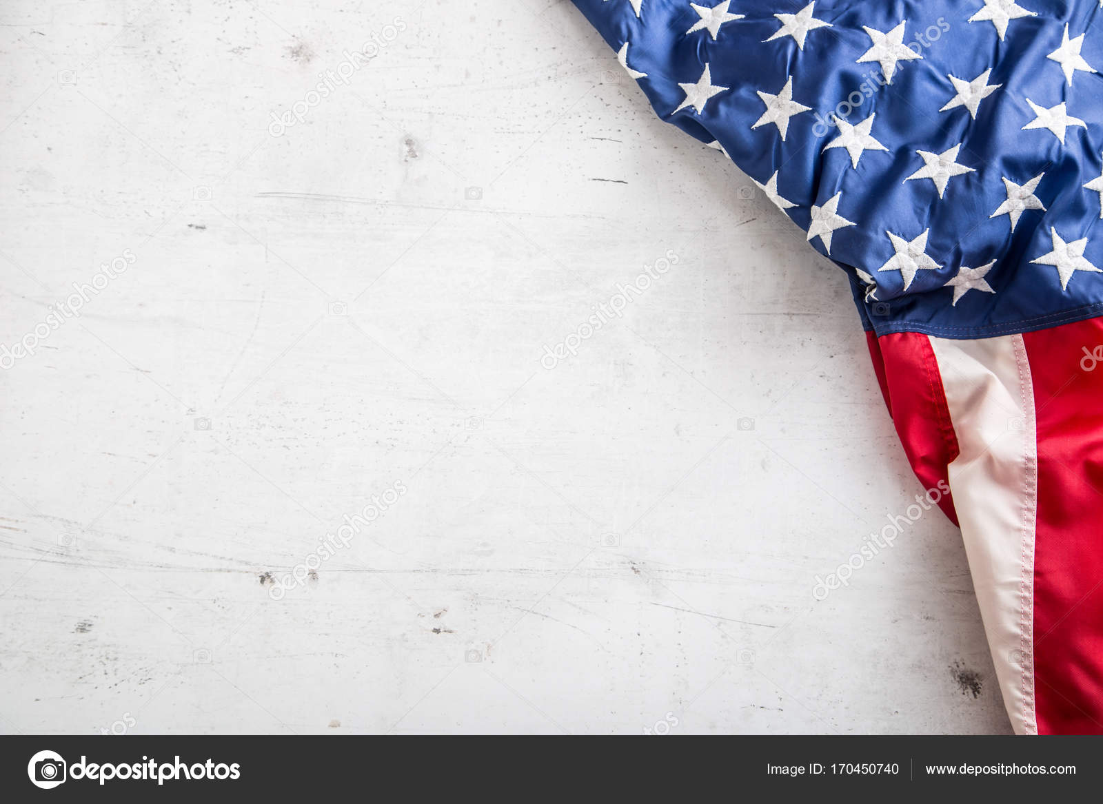 USA flag. American flag. Top of view American flag freely lying on ...