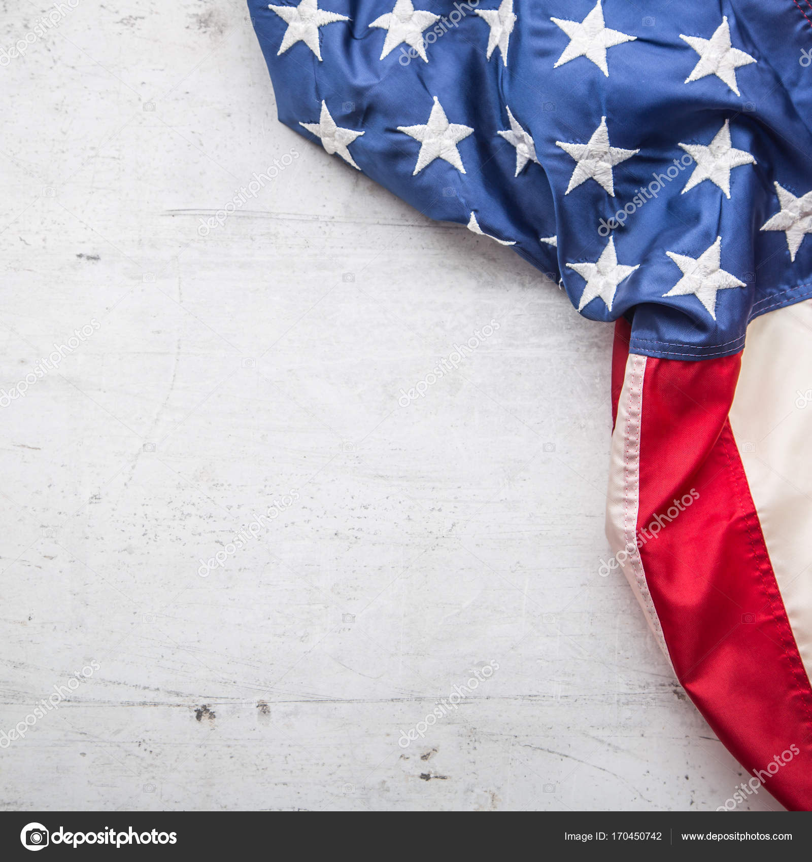 USA flag. American flag. Top of view American flag freely lying on ...