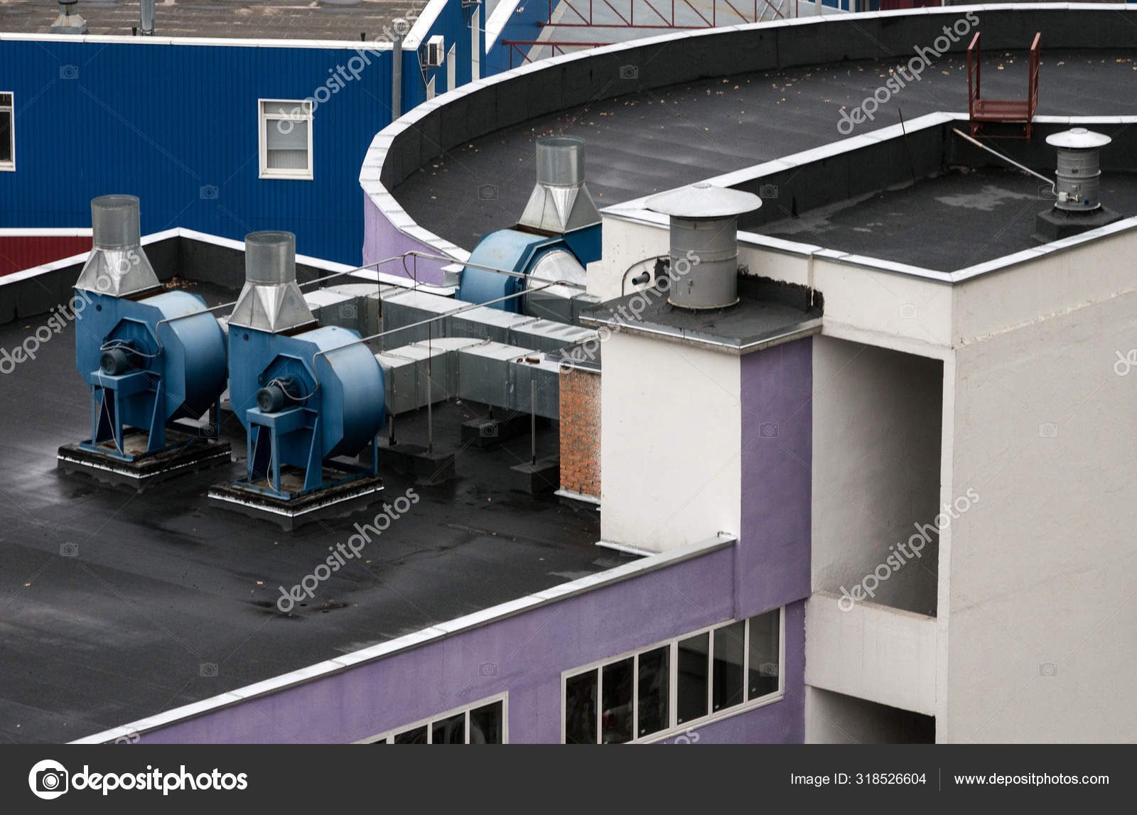 External Units Commercial Ventilation Systems Installed Roof Industrial ...