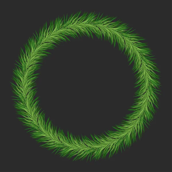 Set of vector realistic detailed fir branches isolated on black ...