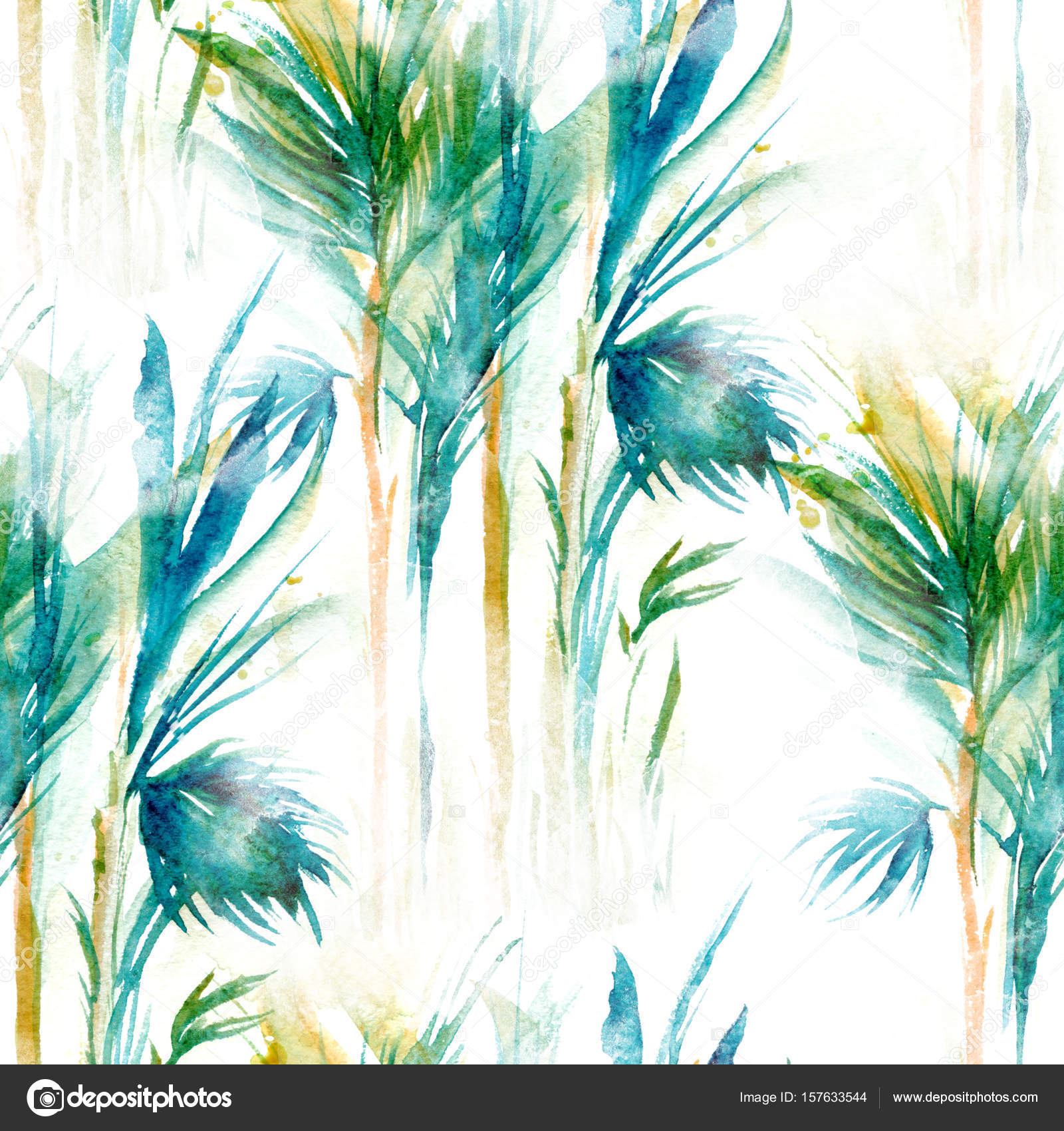 Tropical trees seamless pattern Stock Illustration by ©Chevnenko #157633544