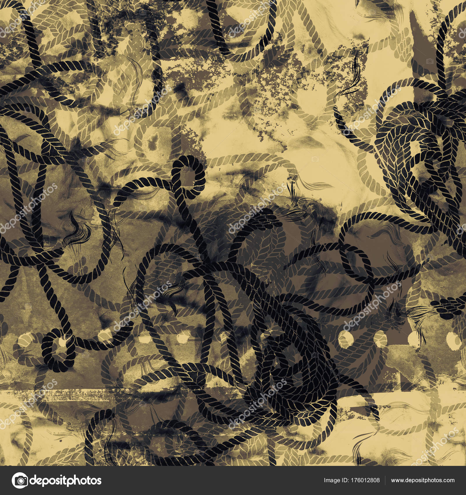 Coarse Old Rope Mix Seamless Pattern Golden Toned Stock Photo by ...