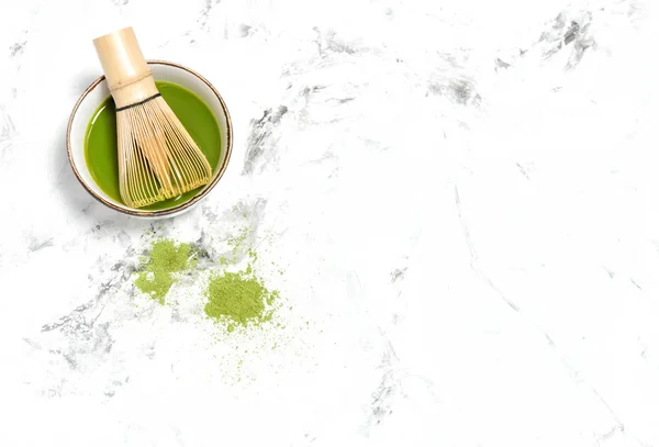 Macha tea cup stone background Food drinks — Stock Photo © LiliGraphie ...