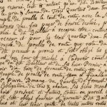 Post mail with french handwritten text. Grunge paper texture Stock ...