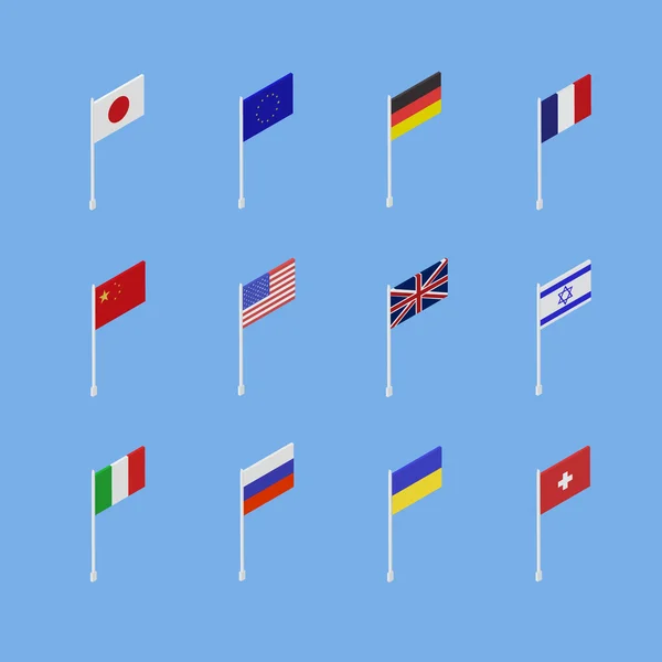 3d country flags Vector Art Stock Images | Depositphotos