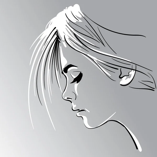 Beautiful Woman Portrait Bob Hairstyle Black And White Style