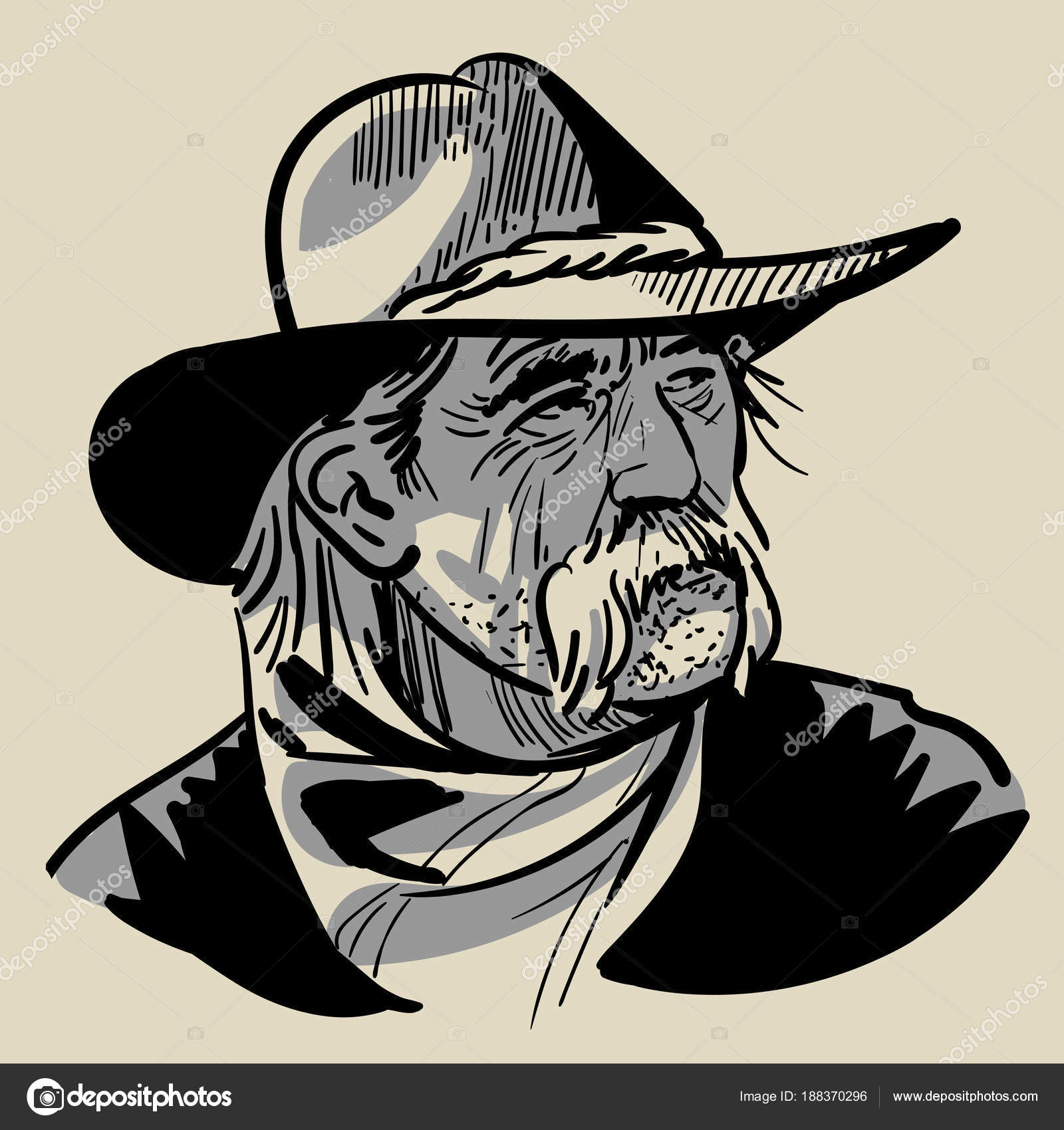 Cowboy Tegning Drawing Cowboy Hat Stock Illustrations – 8,424