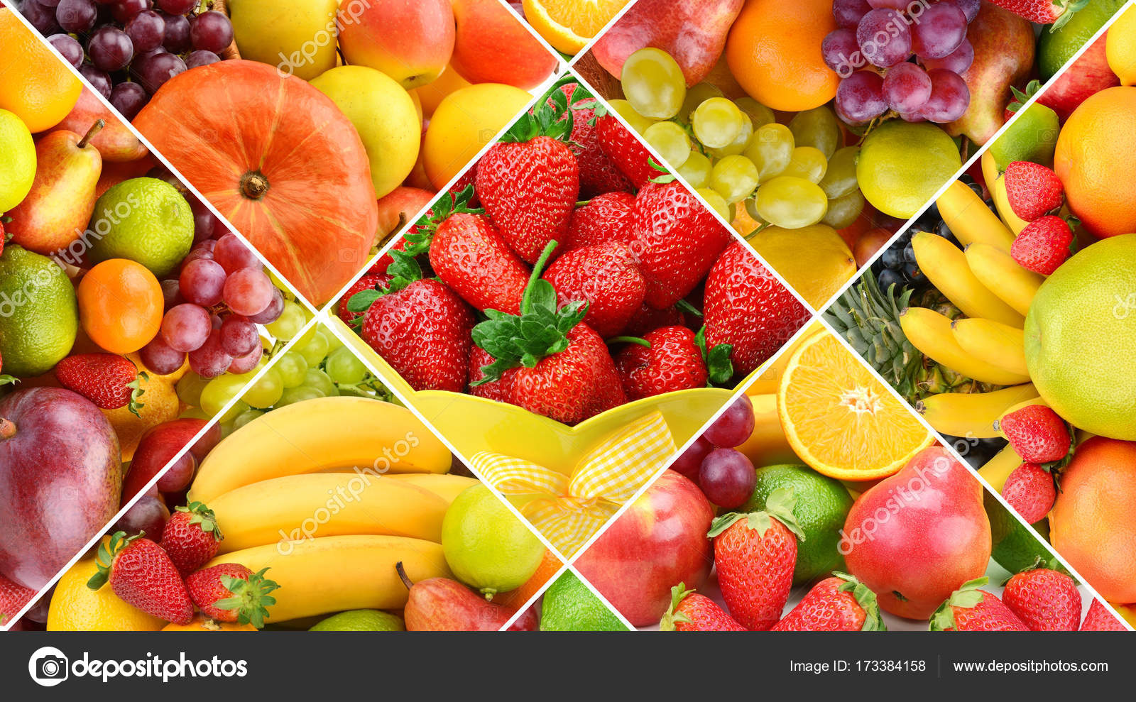 Collection fresh fruits background. Stock Photo by ©Alinamd 173384158