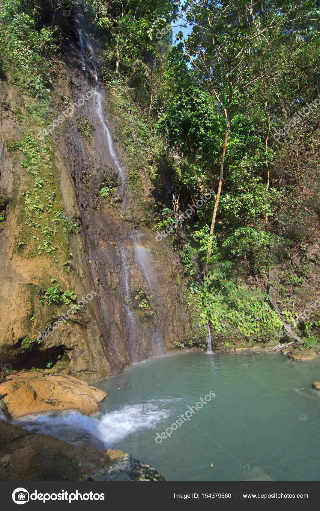 Paradise pool at La Conchuda waterfall in Chiapas — Stock Photo ...