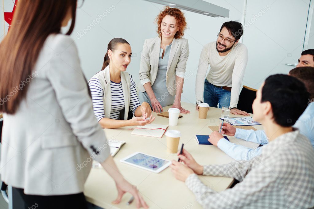 Group of business people planning work Stock Photo by ©pressmaster ...