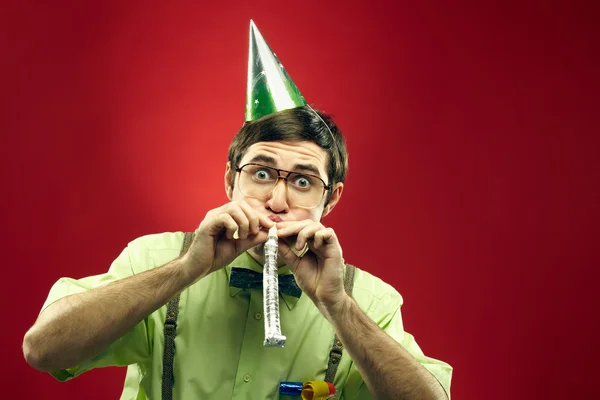 Typical nerd with burning sticks in his ears Stock Photo by ...