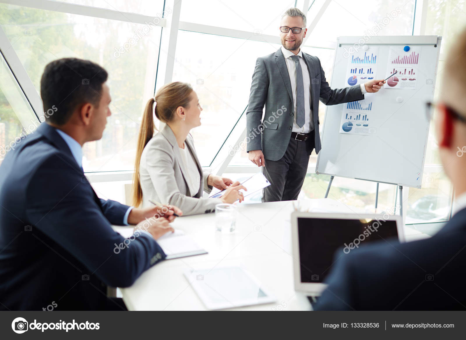 Expert comparing data on whiteboard — Stock Photo © pressmaster #133328536
