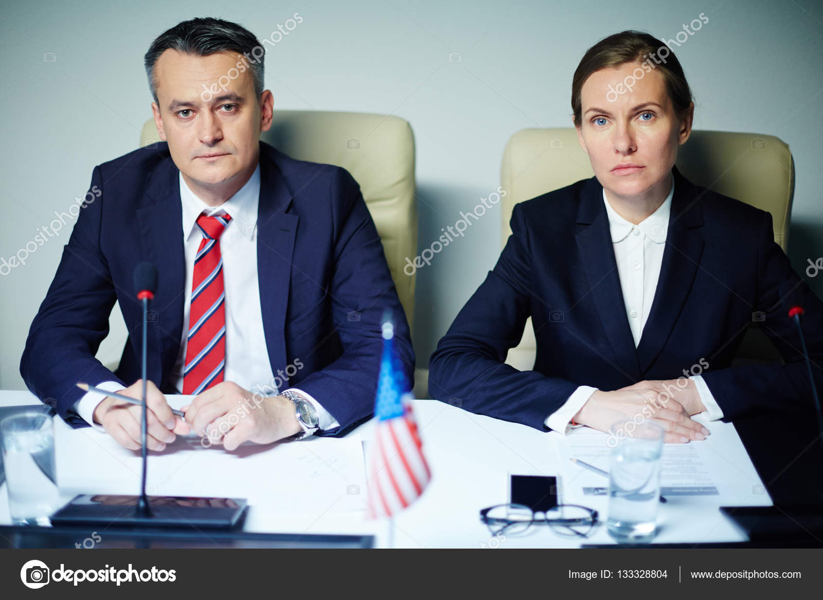 Serious participants of summit — Stock Photo © pressmaster #133328804