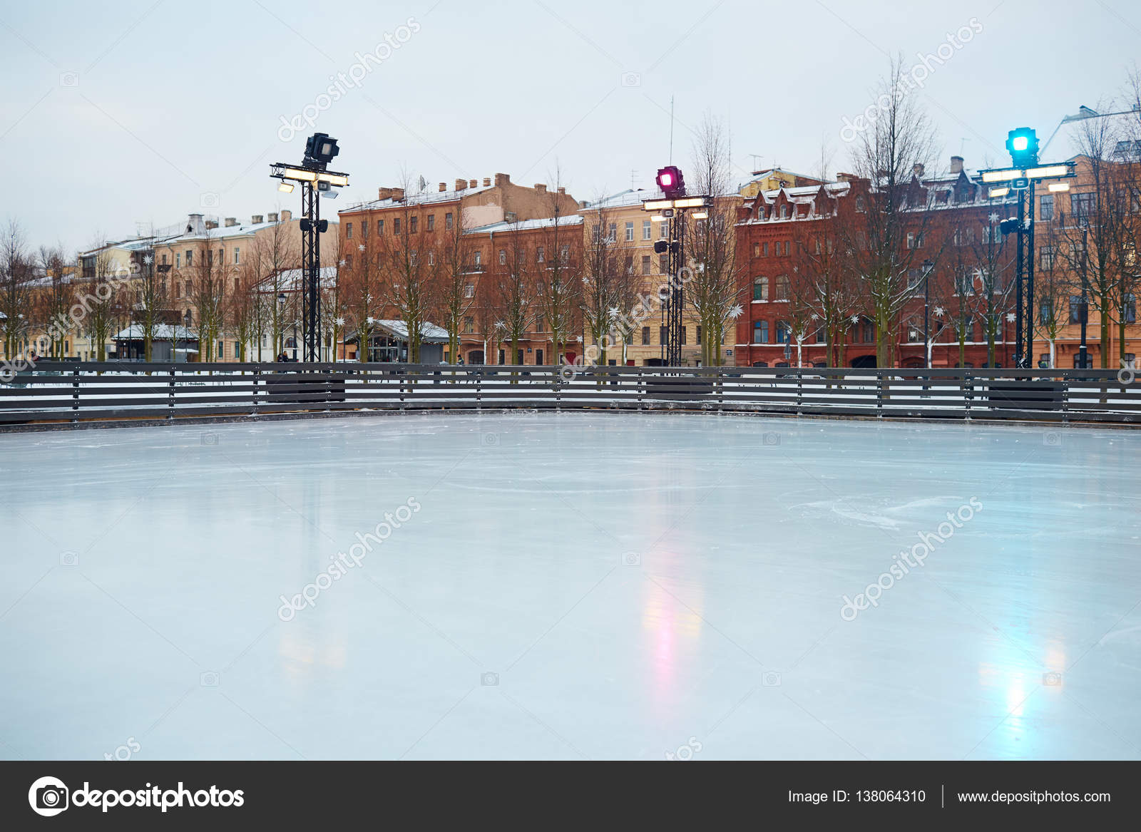 Empty Outdoor Ice Skating Rink