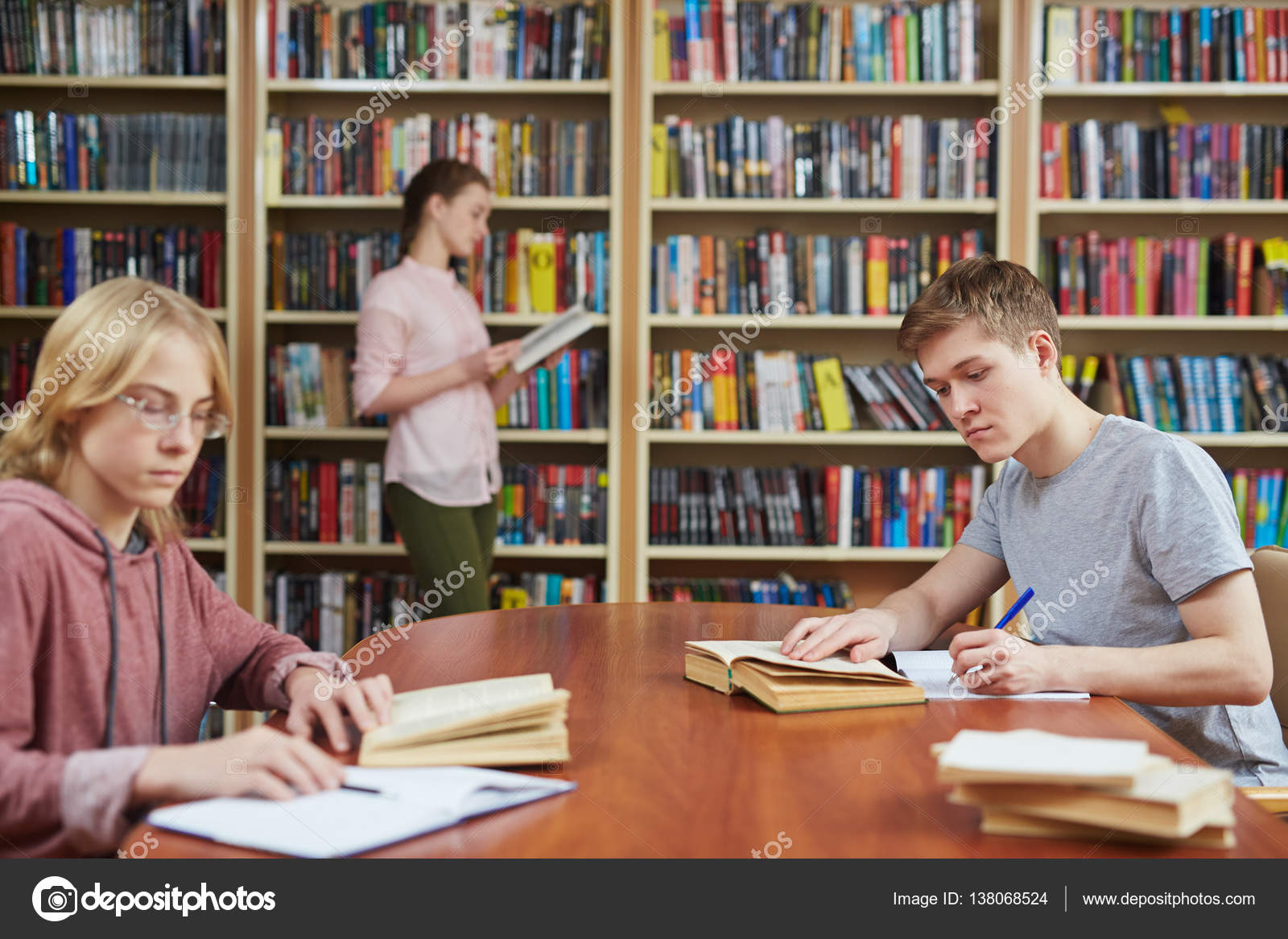 University Students Studying Library