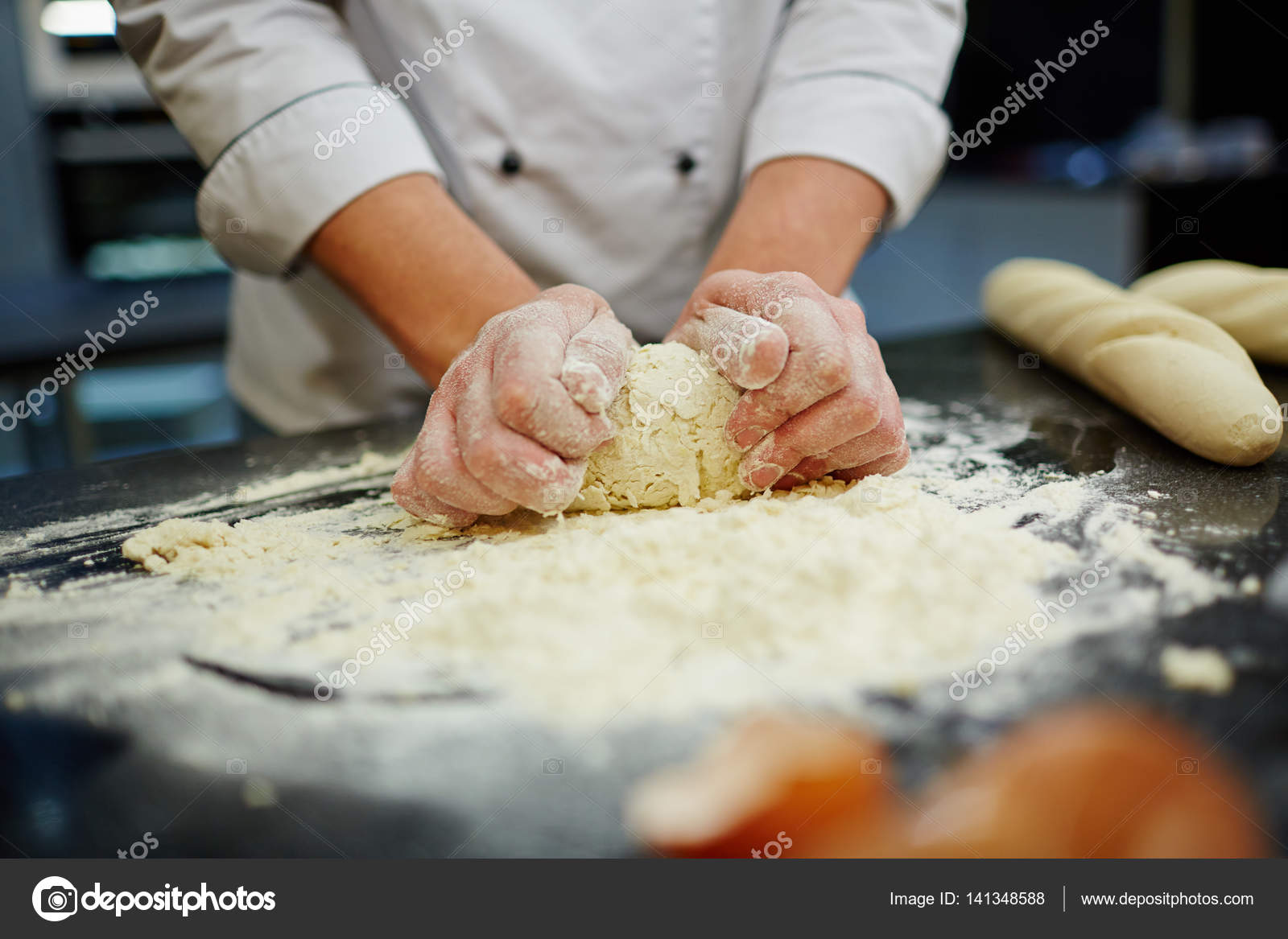 Chef making dough — Stock Photo © pressmaster #141348588