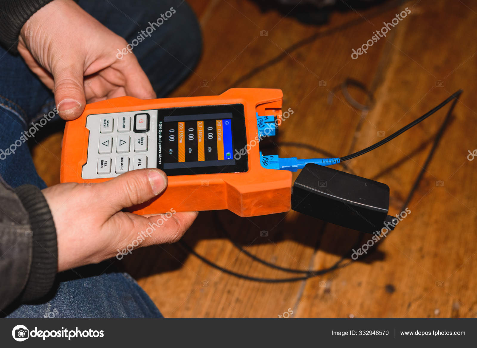 Installation of internet cable, soldering of torn wire at home. — Stock ...