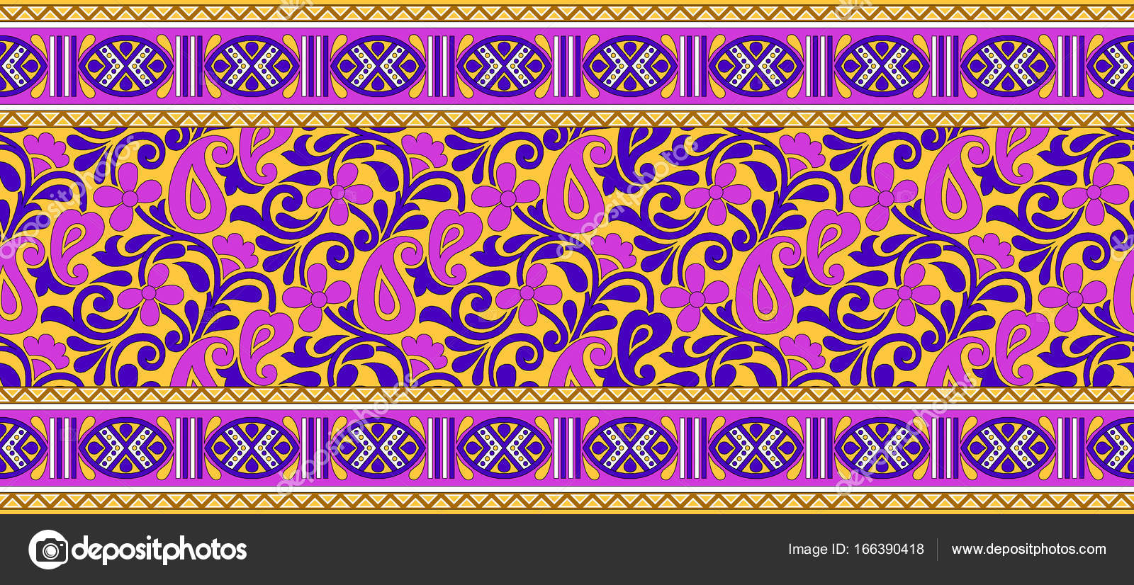 Seamless traditional indian border Stock Photo by ©malkani 166390418