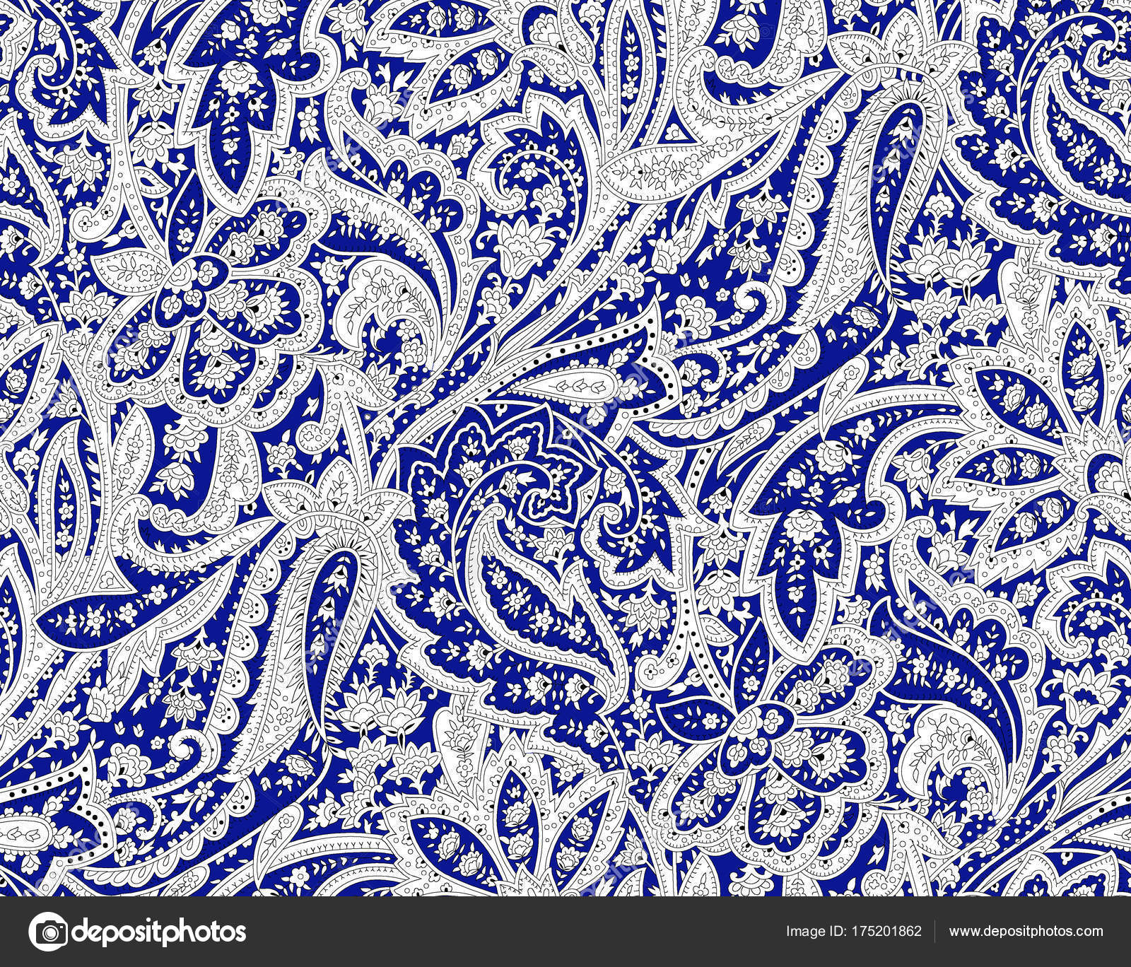 Paisley Seamless Pattern Blue Background Stock Illustration by ©malkani ...