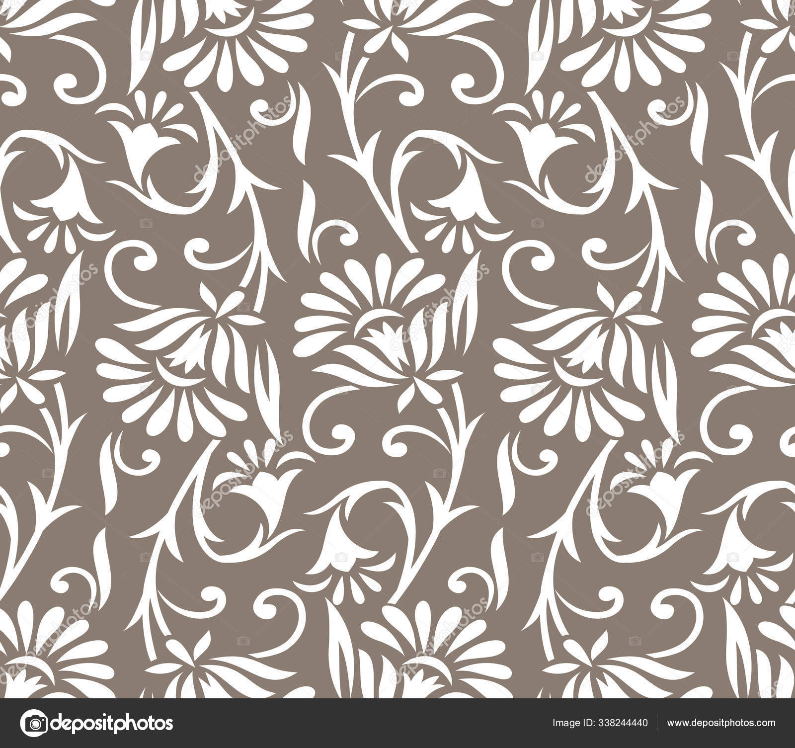 Seamless vector flower pattern design Stock Vector by ©malkani 338244440