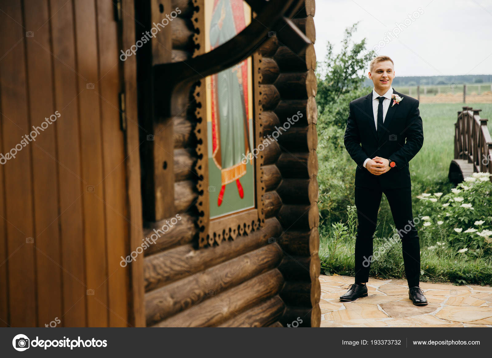 Handsome Young Groom Posing Building — Stock Photo © SHUNEVICH #193373732 Handsome Young Groom Posing Building — Stock Photo © SHUNEVICH #193373732