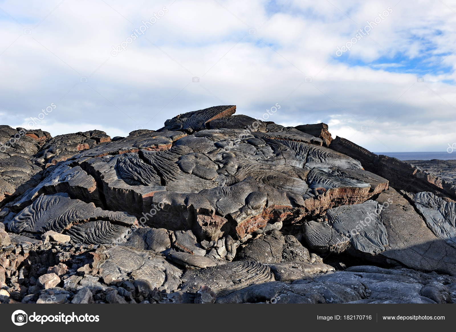 Hardened Lava Vicinity Hawaiian Volcano Kilauea — Stock Photo ...