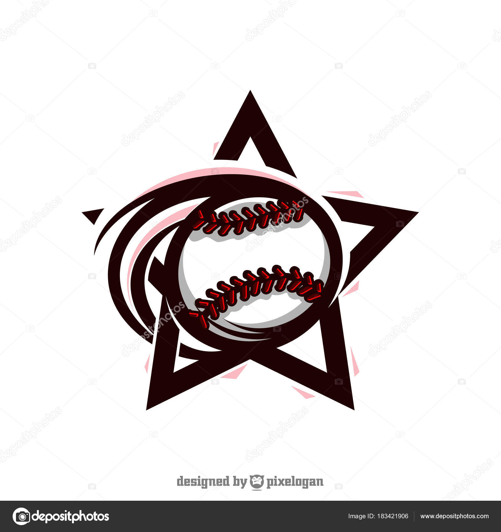 Baseball Star Logo Vector — Stock Vector © pixelogan #183421906