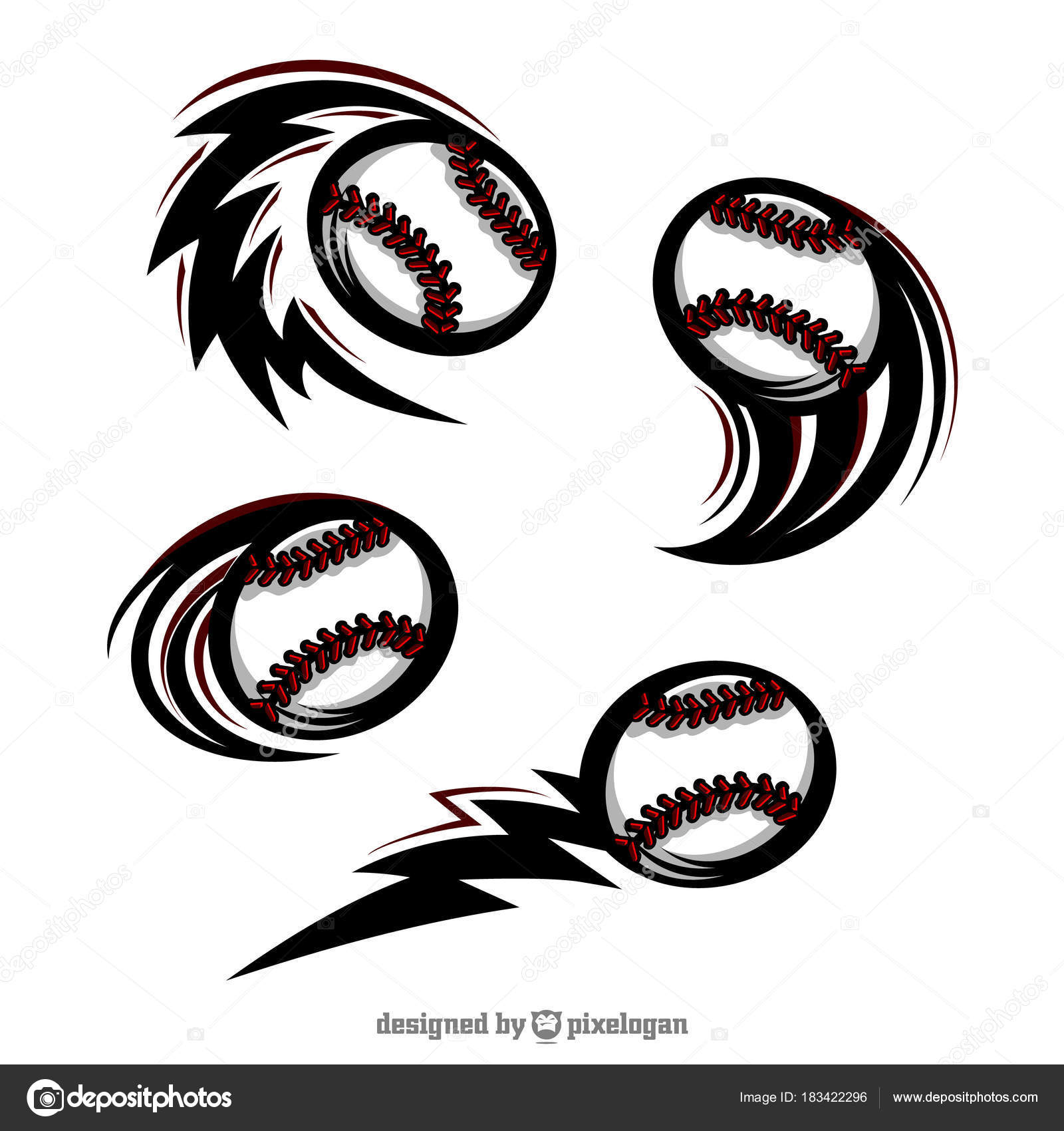 Swooshing Baseball Clipart