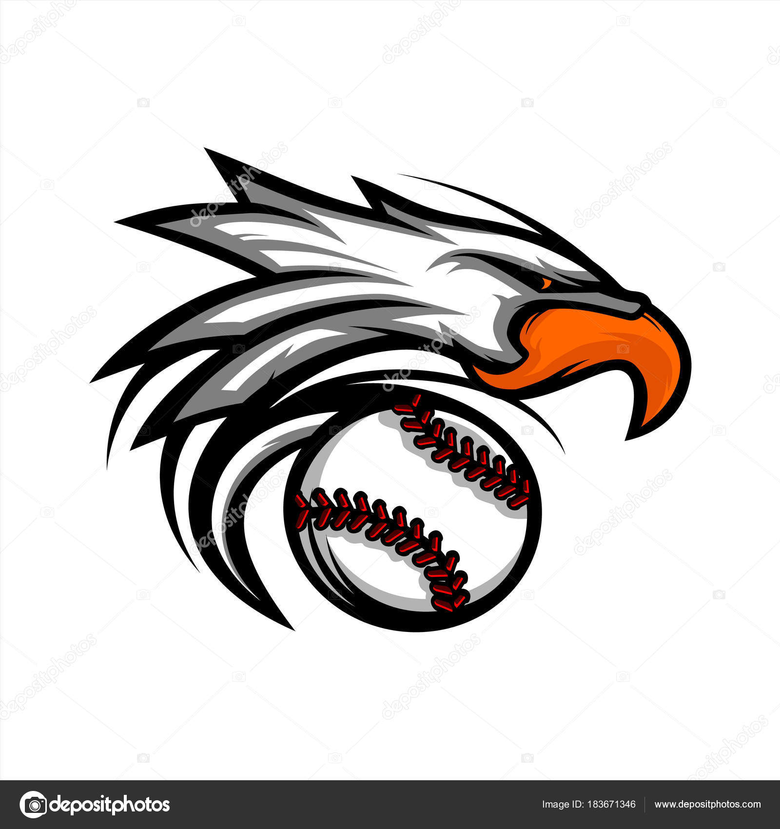 Eagle Baseball Ball Logo Stock Vector by ©pixelogan 183671346