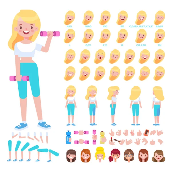 Front Side Back View Animated Character Teenage Girl Character Creation ...