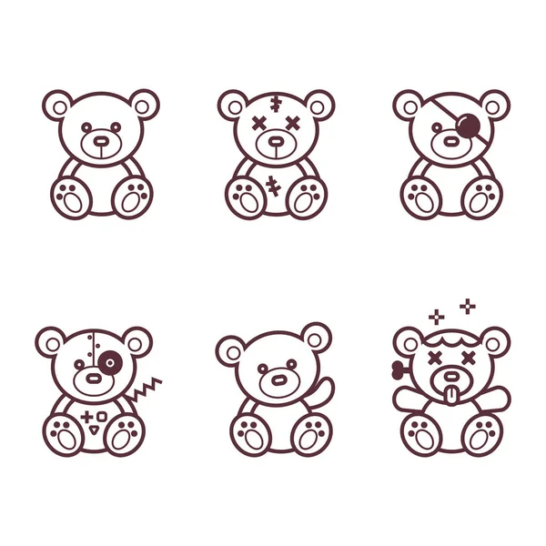 Teddy Bear Vector Line Illustration Stock Vector Image by ©Oksana_L ...