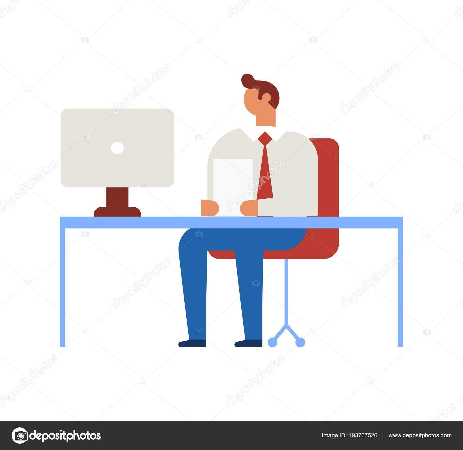 Manager Office Worker Business People Flat Vector Illustration Isolated ...