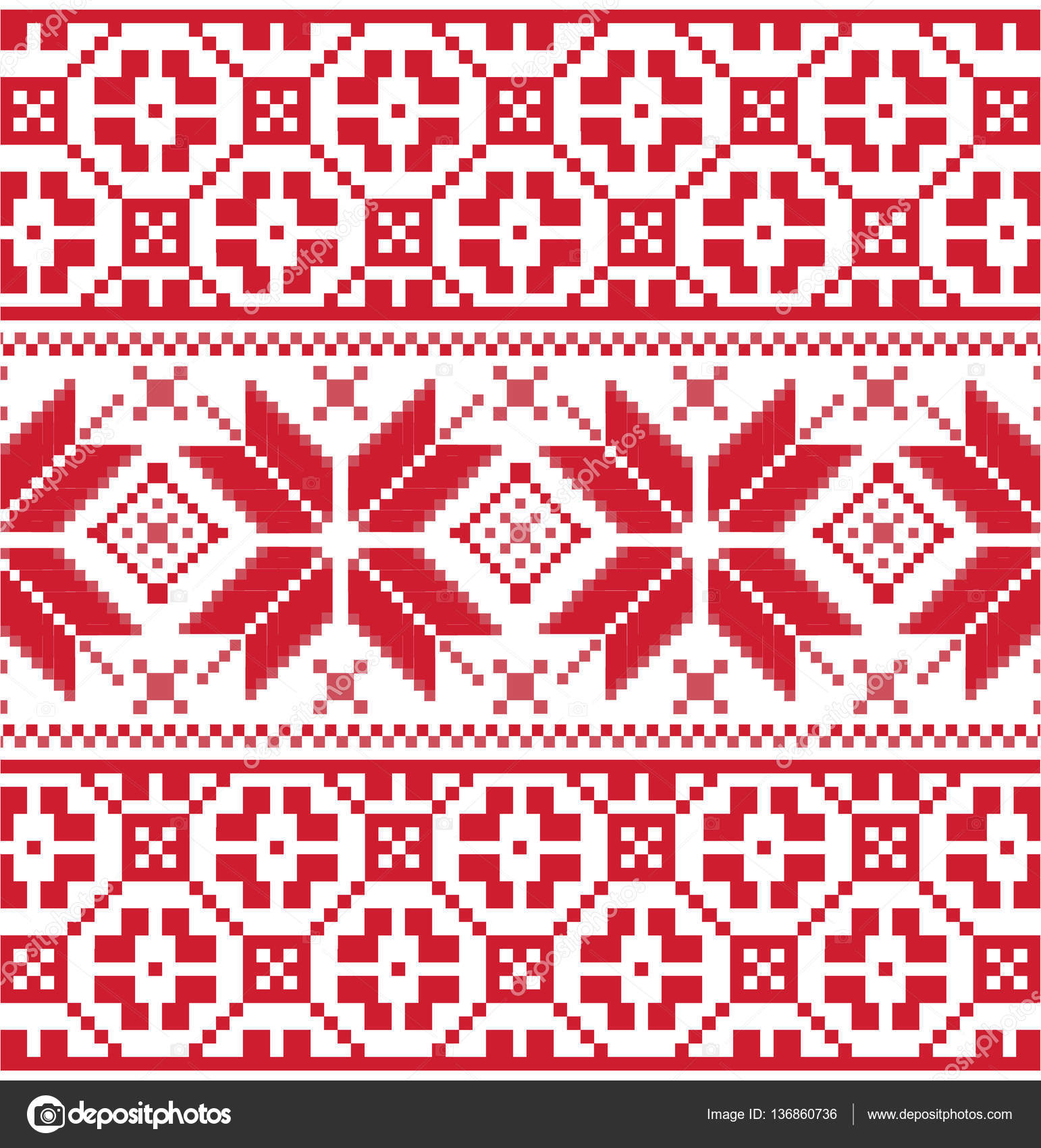 Red Scandinavian knitted pattern Stock Vector by ©lilileka 136860736