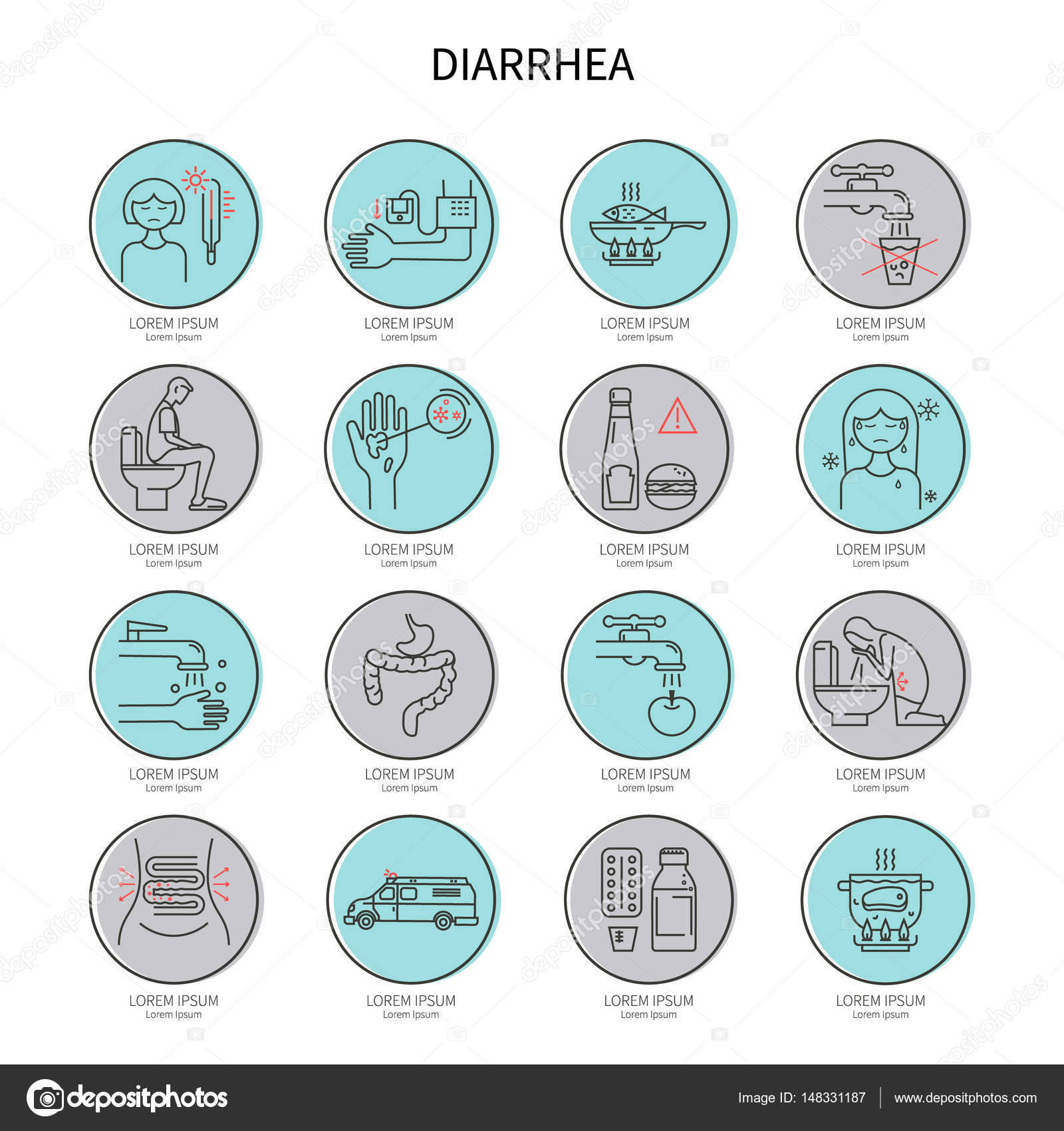 Diarrhea icon set Stock Vector Image by ©lilileka #148331187