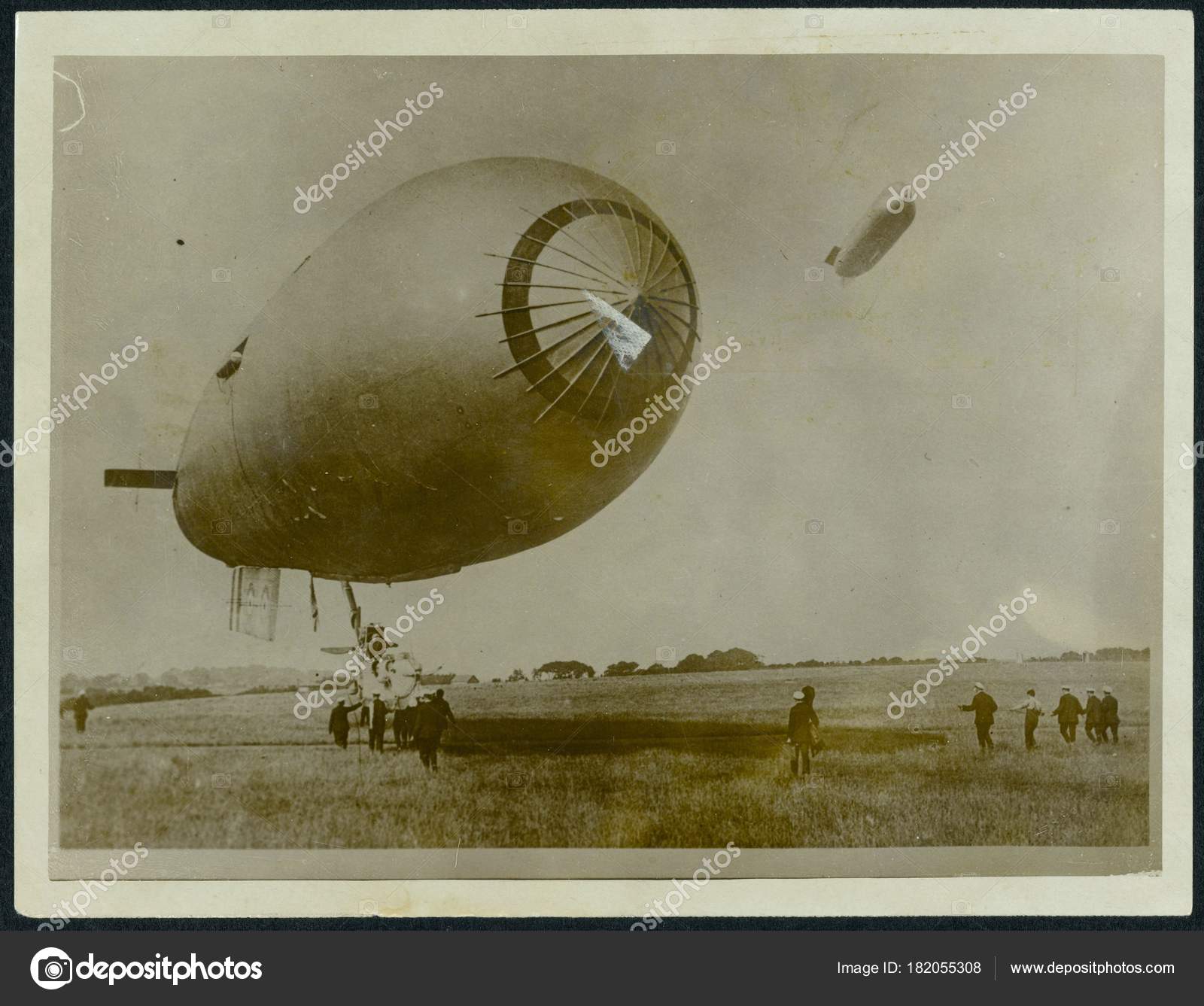 Two Small Zeppelines Field Crew Landing Place – Stock Editorial Photo ...