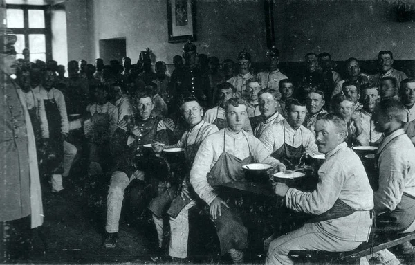 Group German Soldiers Posing Camera Front Caserne Building – Stock ...
