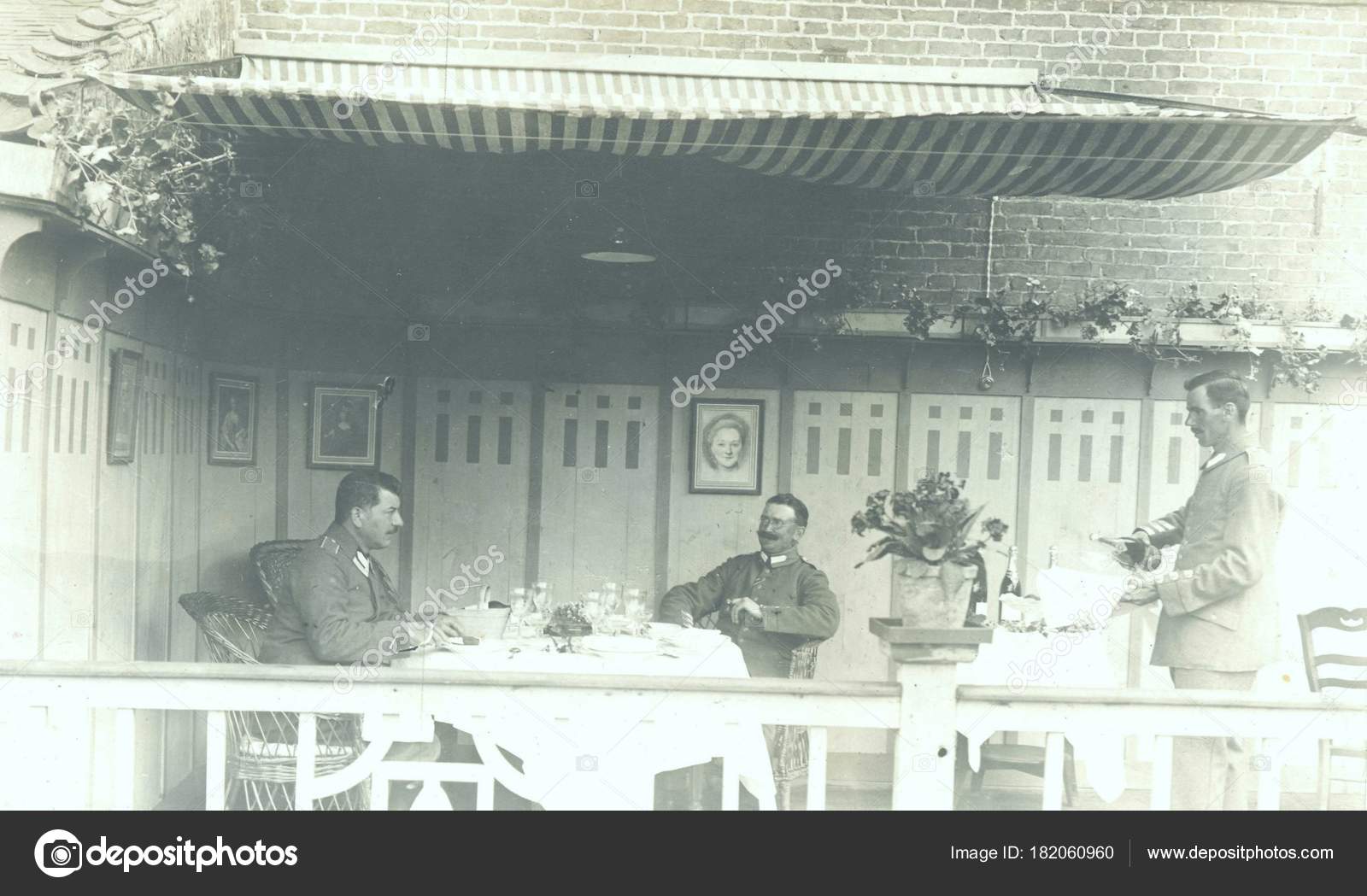 Two German Officers Celebrating Meal Small Restaurant — Stock Editorial ...