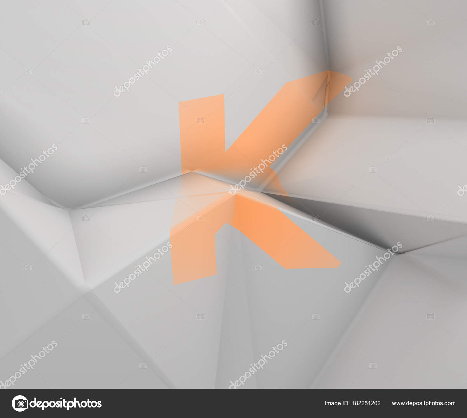 Rendering Alphabet Projected Refracted Surface Stylized Broken Abc ...