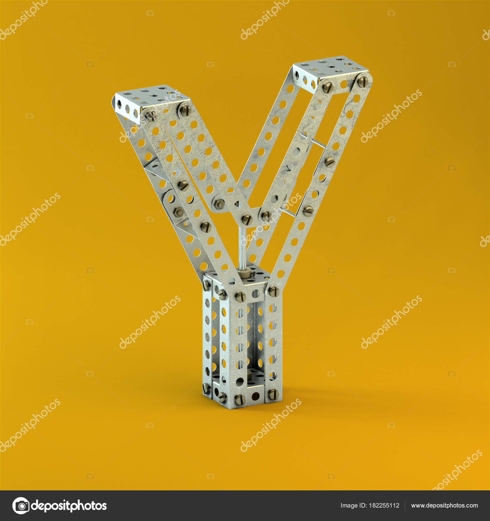 Rendering Alphabet Letter Metal Constructor Style Old Advertising Signs ...