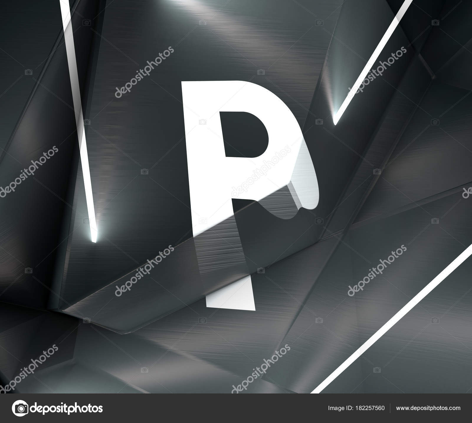 Rendering Alphabet Projected Refracted Surface Neon Lights Sides ...