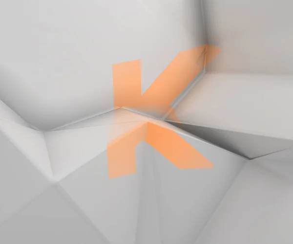 An abstract image of the letter k with additional layers and textures ...