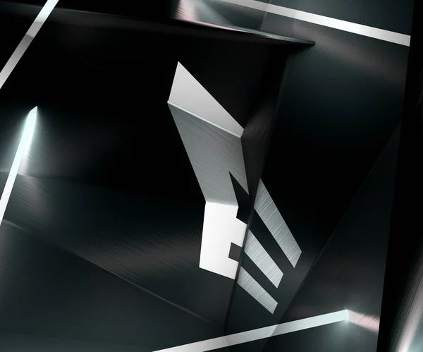 Rendering Alphabet Projected Refracted Surface Neon Lights Sides ...