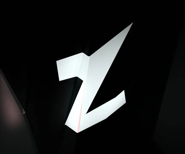 Rendering Alphabet Projected Refracted Surface Neon Lights Sides ...