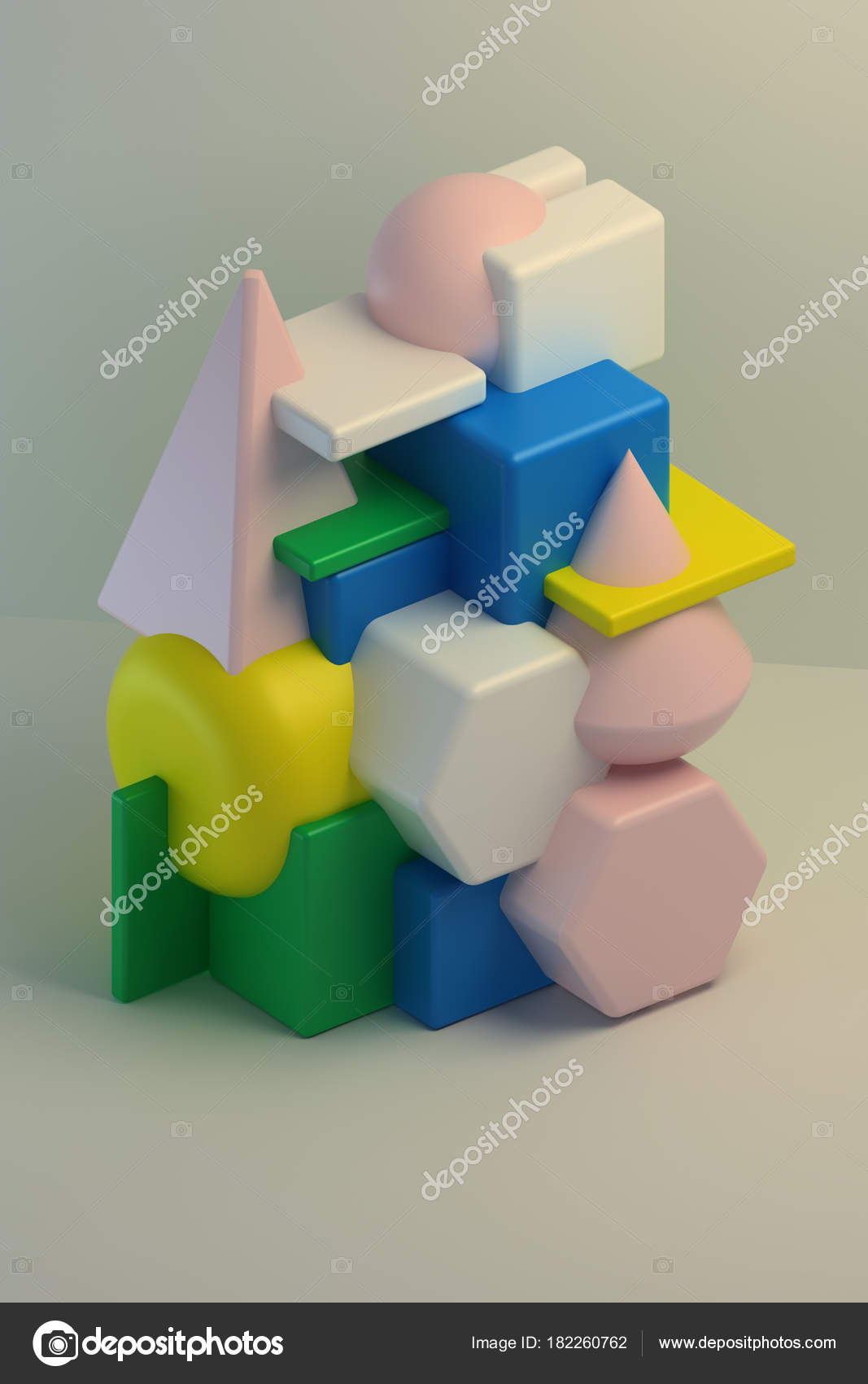 Abstract Composition Geometric Bodies Intersection Simple Shapes ...