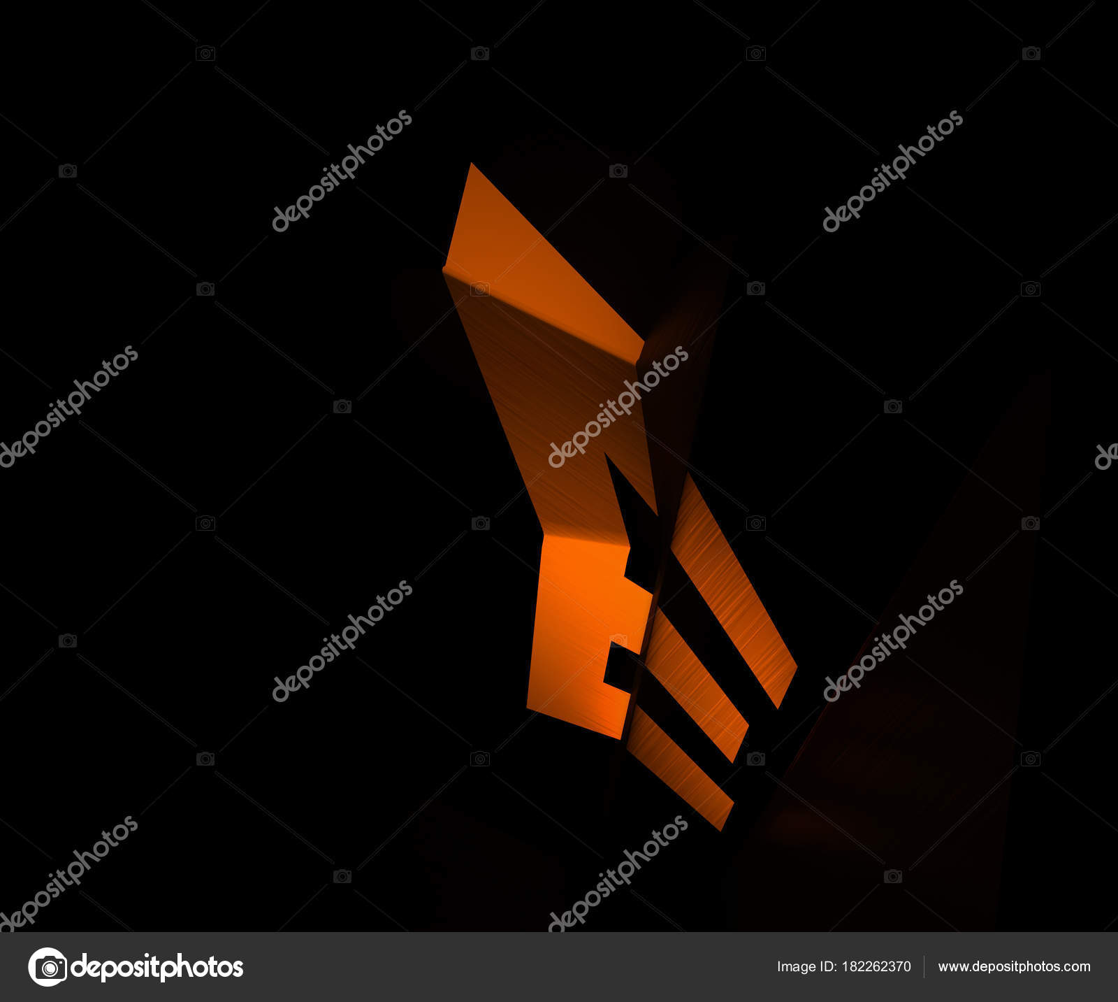 Rendering Alphabet Projected Refracted Surface Creative Geometric ...