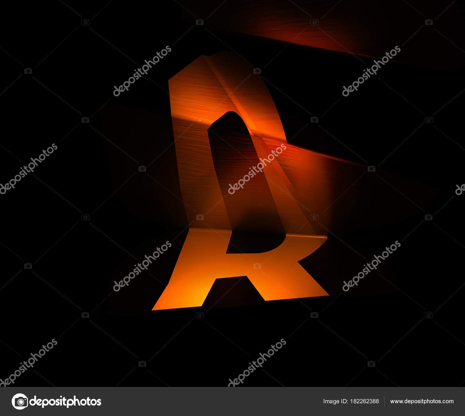 Rendering Alphabet Projected Refracted Surface Creative Geometric ...