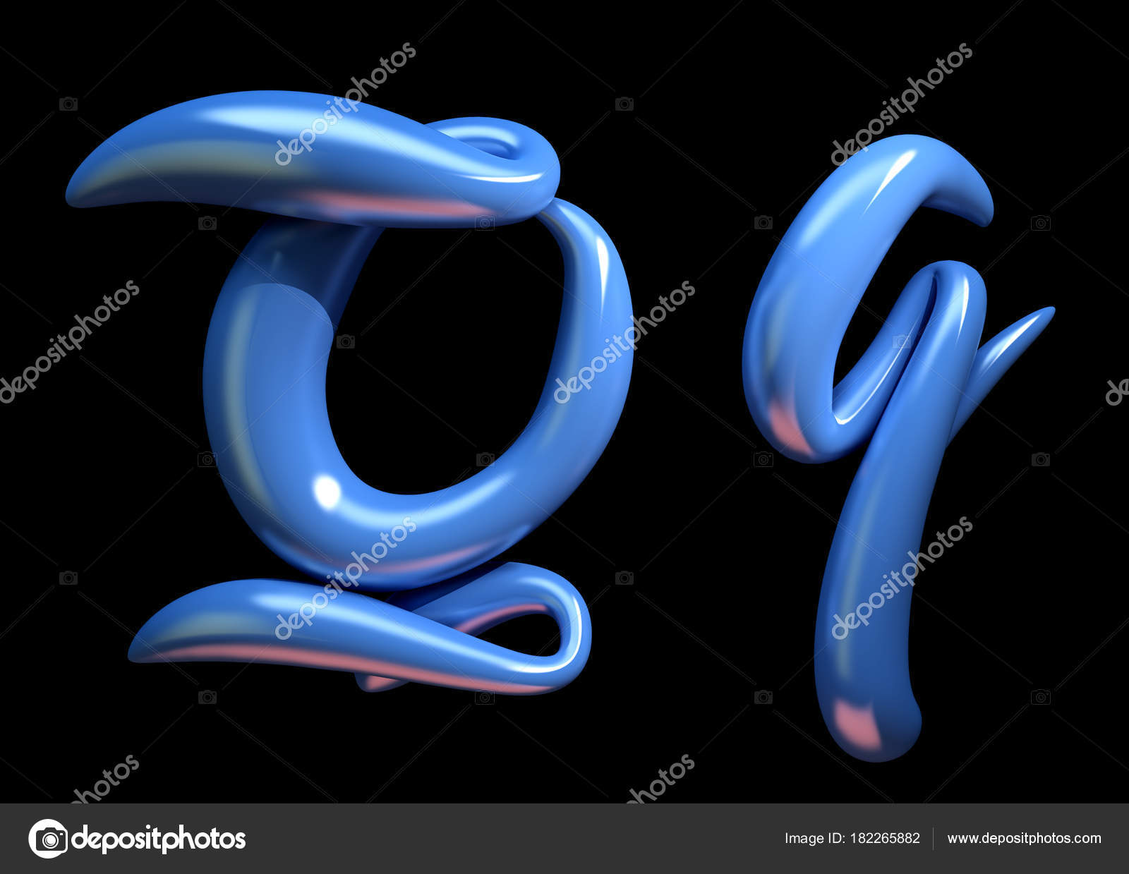 Handwritten Blue Plastic Alphabet Letter Black Background — Stock Photo ...