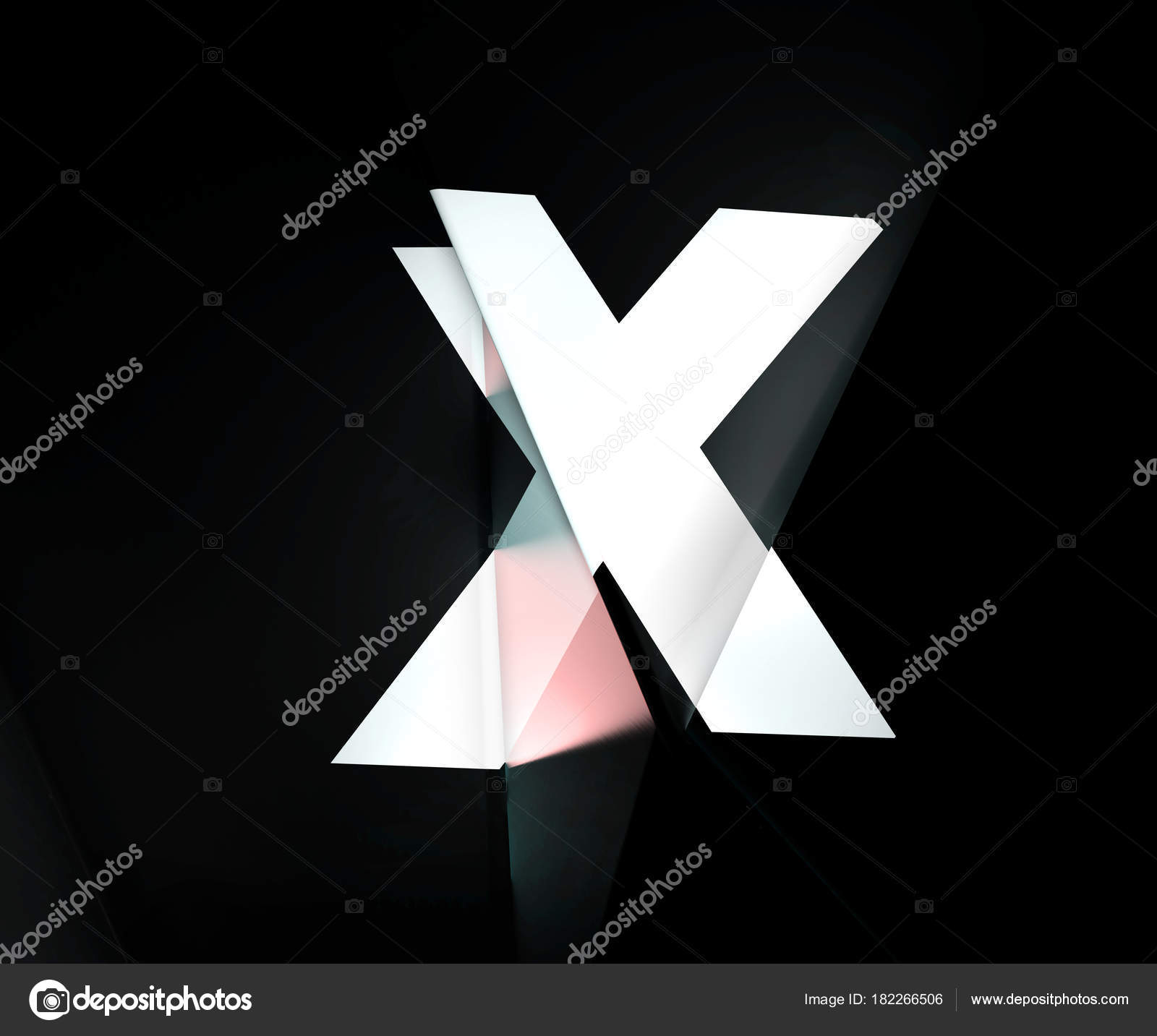 Rendering Alphabet Projected Refracted Surface Creative Geometric ...