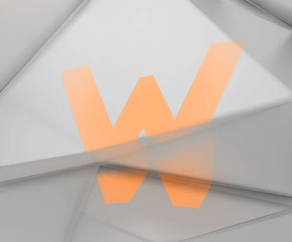 Rendering Alphabet Projected Refracted Surface Neon Lights Sides ...