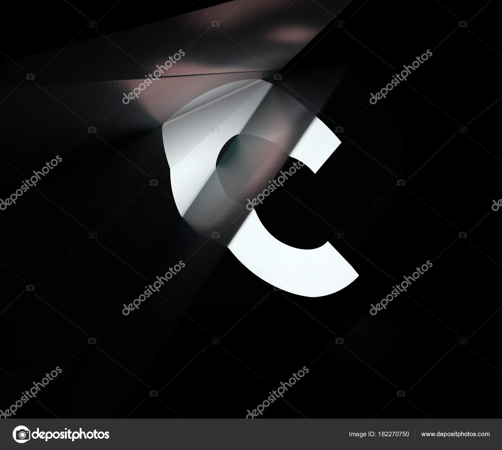 Rendering Alphabet Projected Refracted Surface Creative Geometric ...